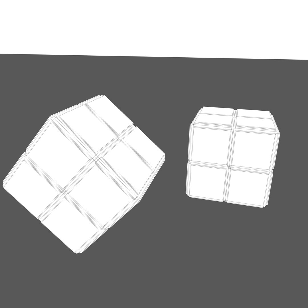 3D 2x2 Cube Model - TurboSquid 1326500