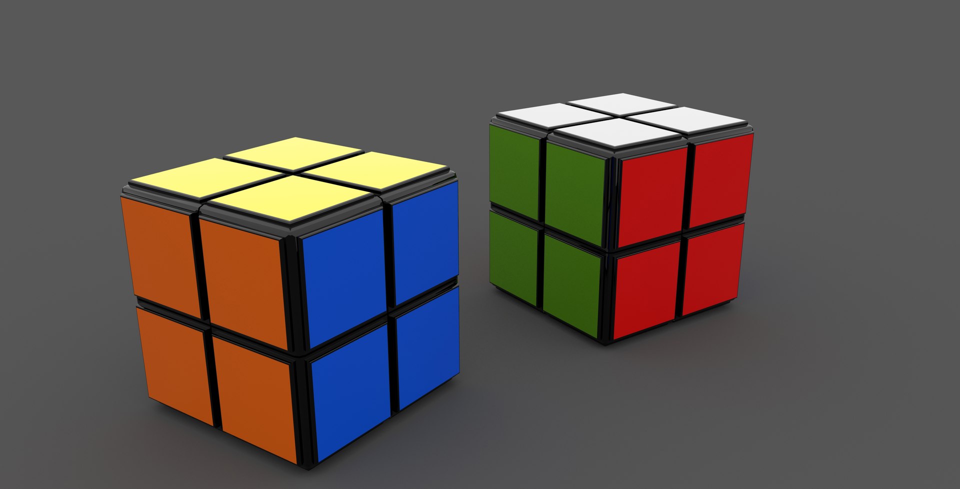 3D 2x2 Cube Model - TurboSquid 1326500