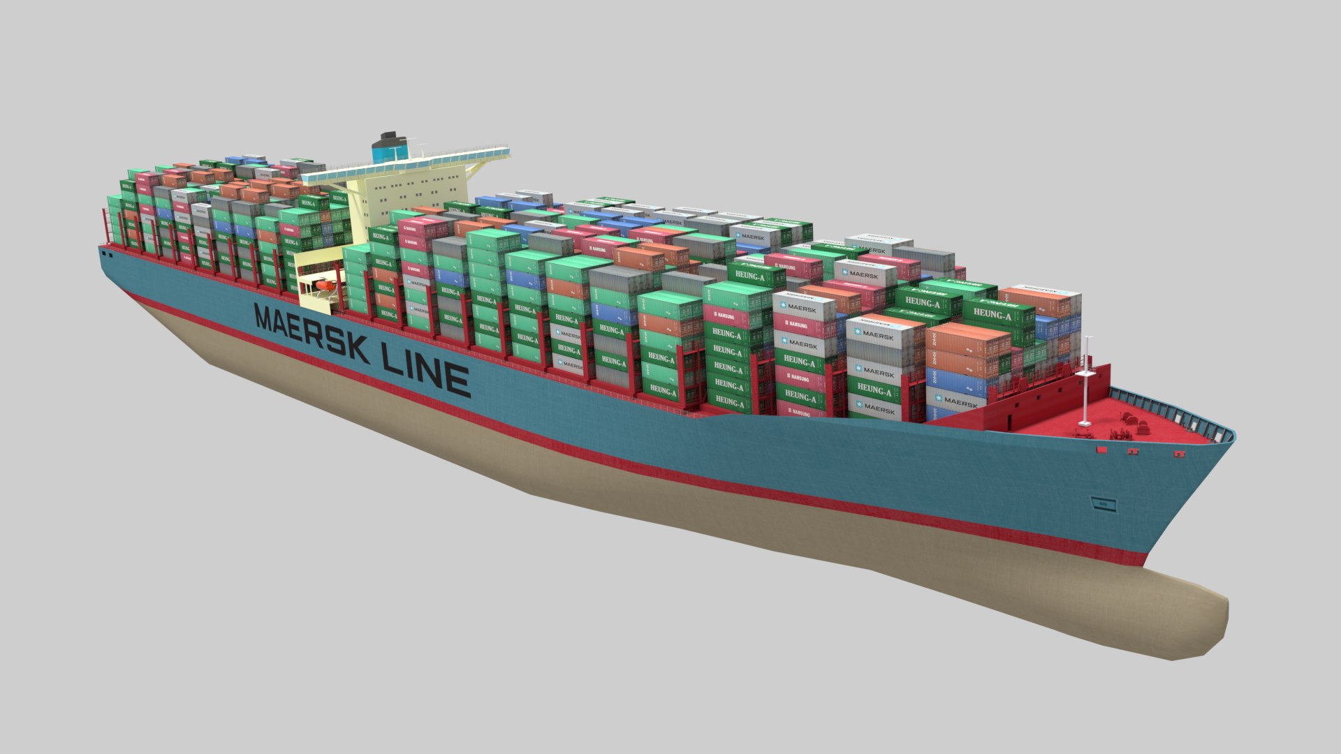3D Container Ship - TurboSquid 1360575