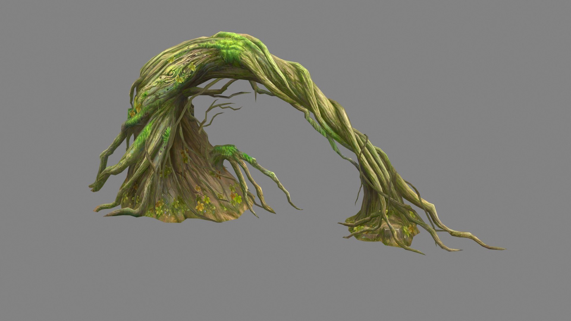 3D Fallen Trees - Curved Vines - Jungle Roots - TurboSquid 2259594