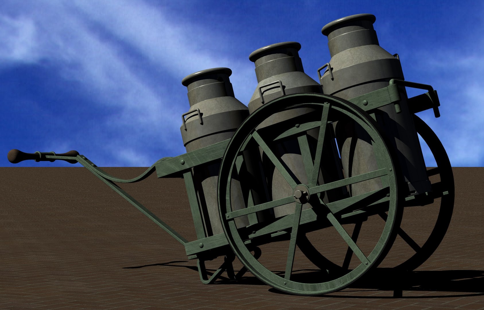 3D Dutch Milk Cart - TurboSquid 1393371
