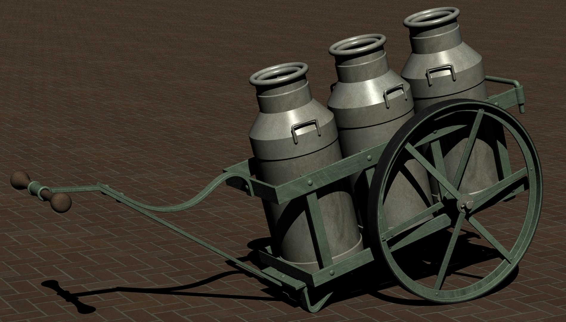 3D Dutch Milk Cart - TurboSquid 1393371