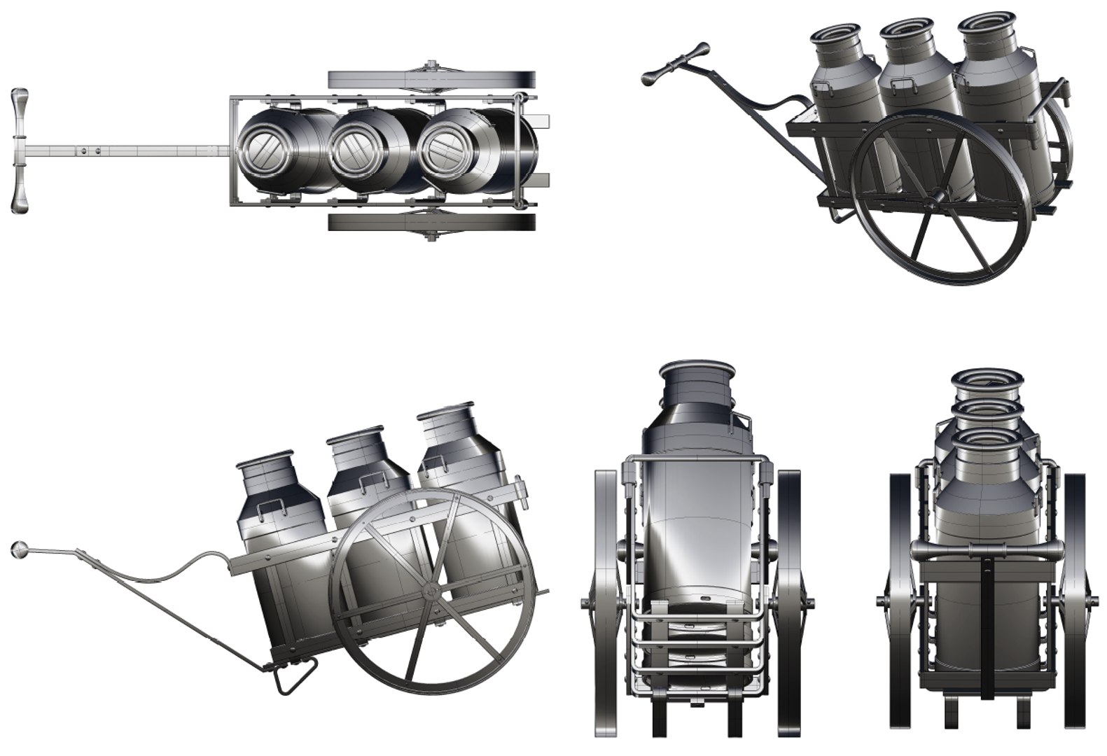 3D Dutch Milk Cart - TurboSquid 1393371