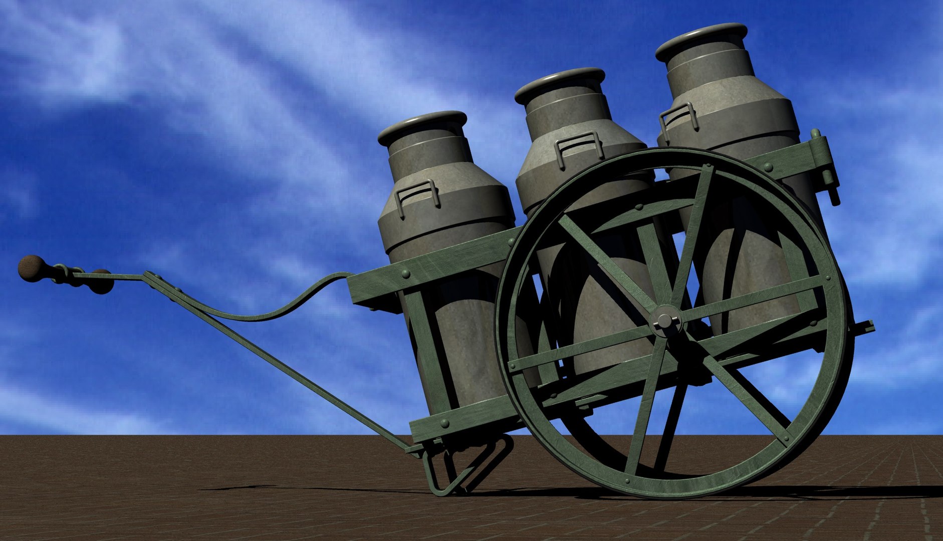 3D Dutch Milk Cart - TurboSquid 1393371