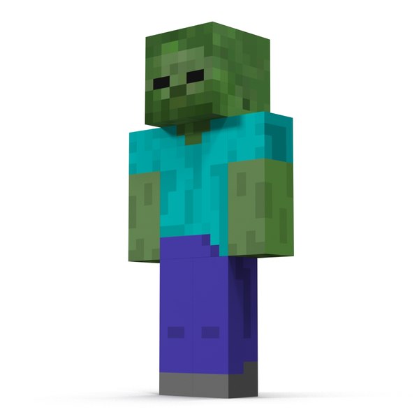 modelo 3d Minecraft Zombie aparejado para Cinema 4D - TurboSquid 1499626