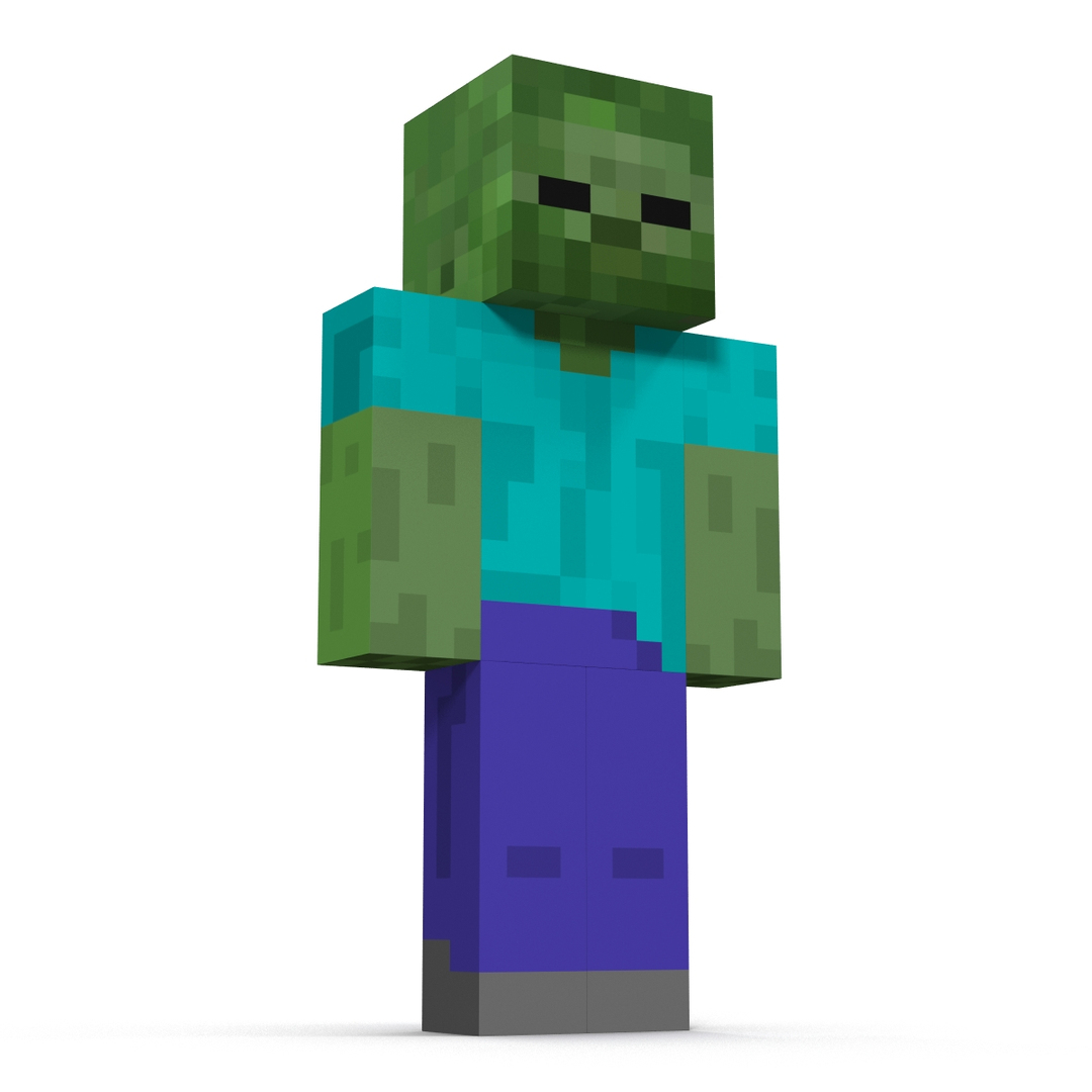 modelo 3d Minecraft Zombie aparejado para Cinema 4D - TurboSquid 1499626