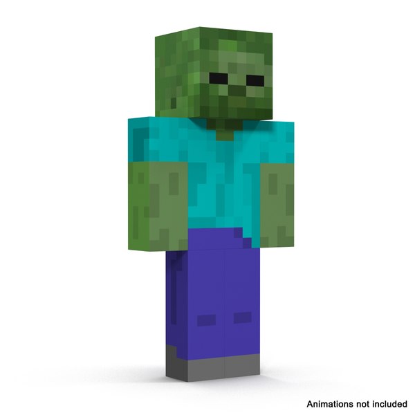 modelo 3d Minecraft Zombie aparejado para Cinema 4D - TurboSquid 1499626
