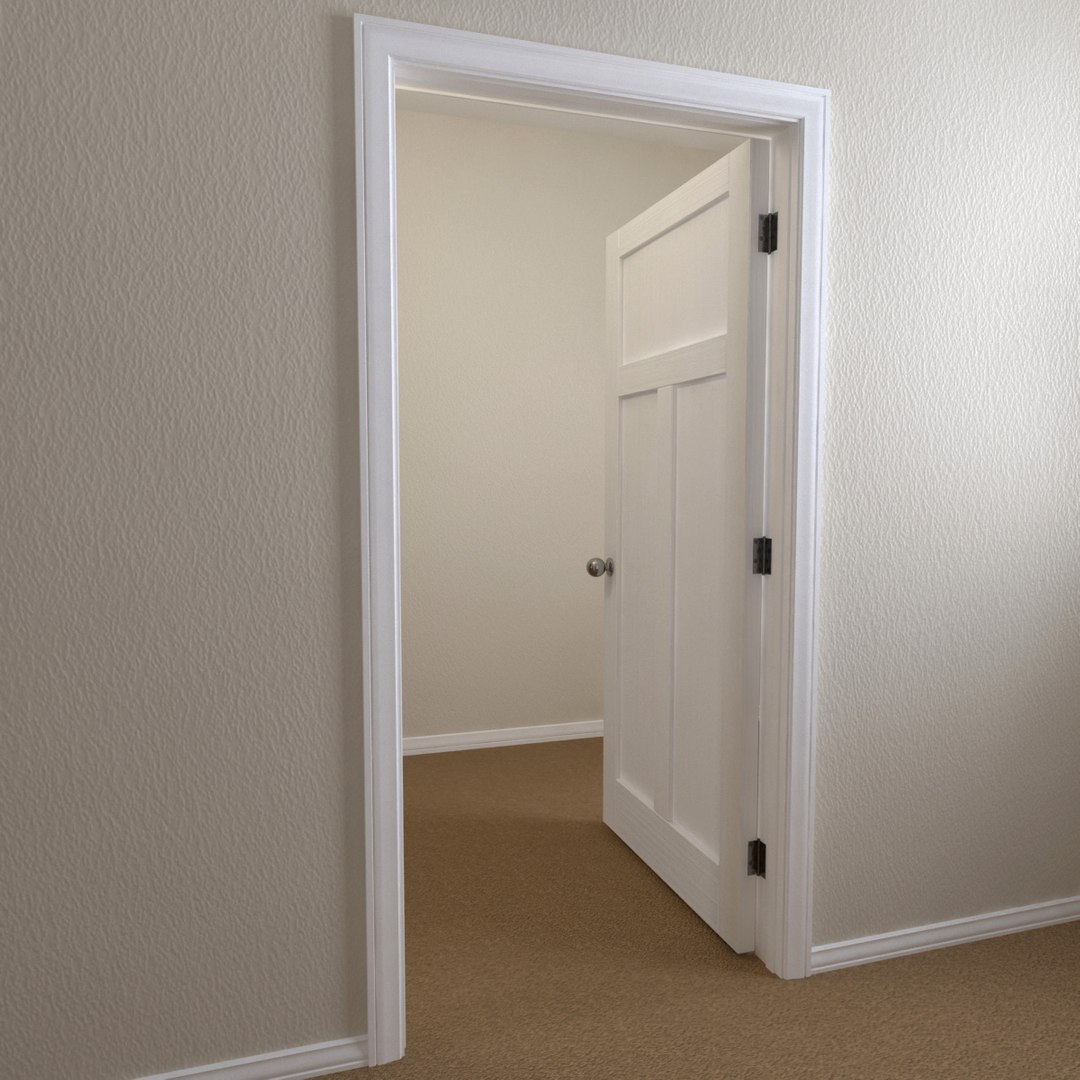 Interior Door - 3-panel 3d 3ds