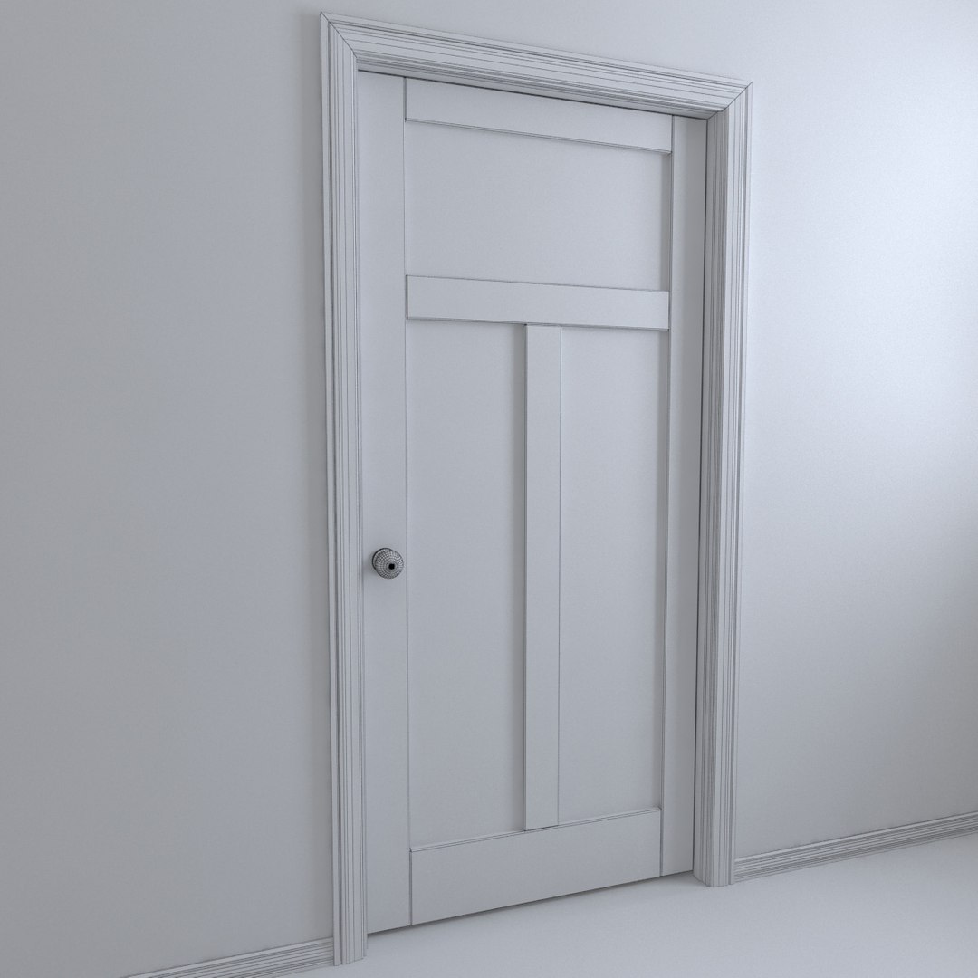Interior Door - 3-panel 3d 3ds