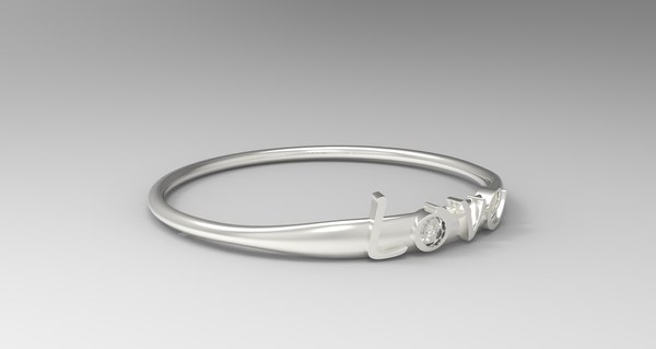 modelo 3d Anillo Amor Plata con Diamante - TurboSquid 1903970
