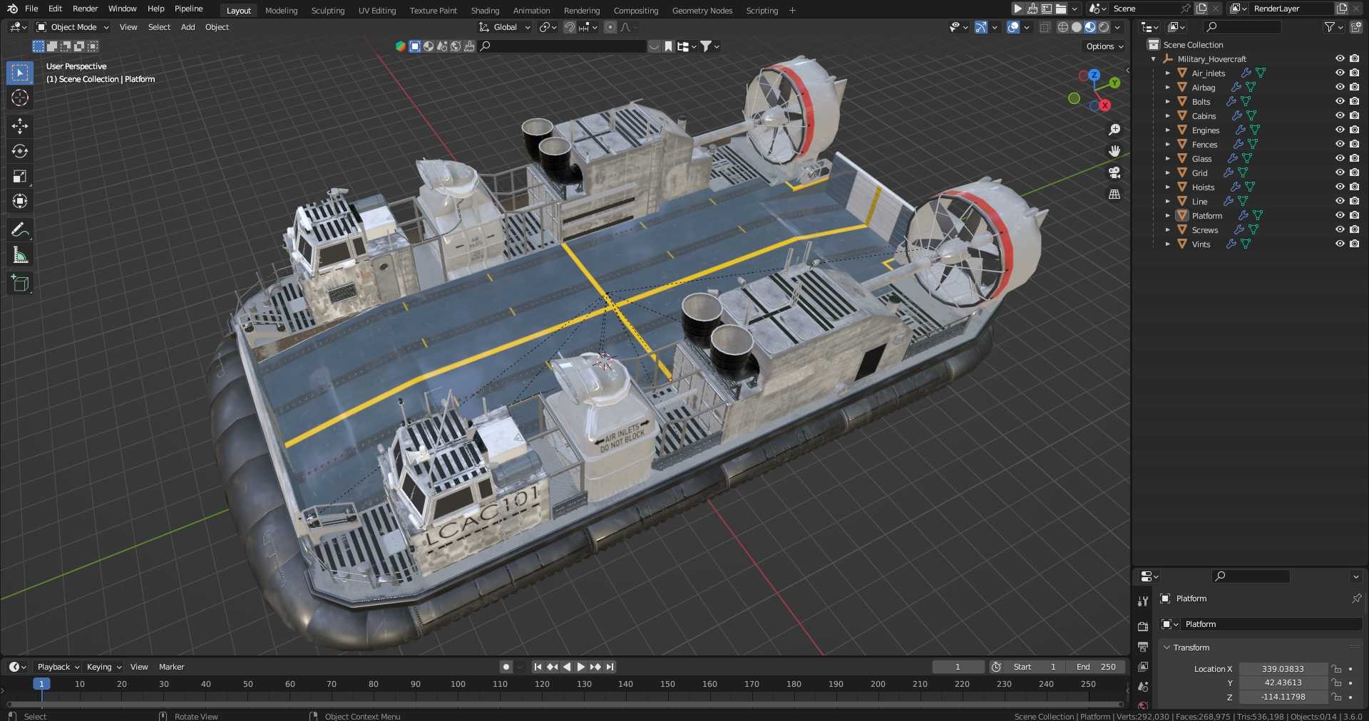 3D Military Hovercraft - TurboSquid 2362540