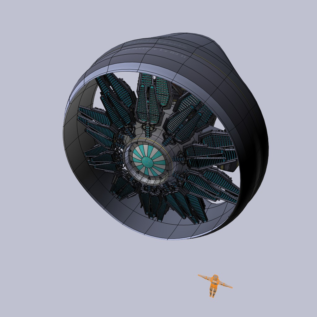 3d drive warp spaceship model