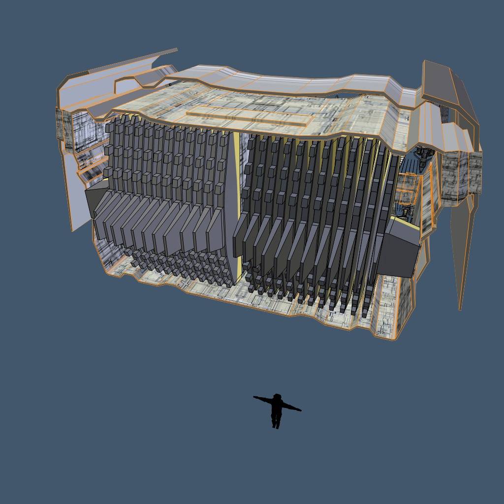 3d drive warp spaceship model