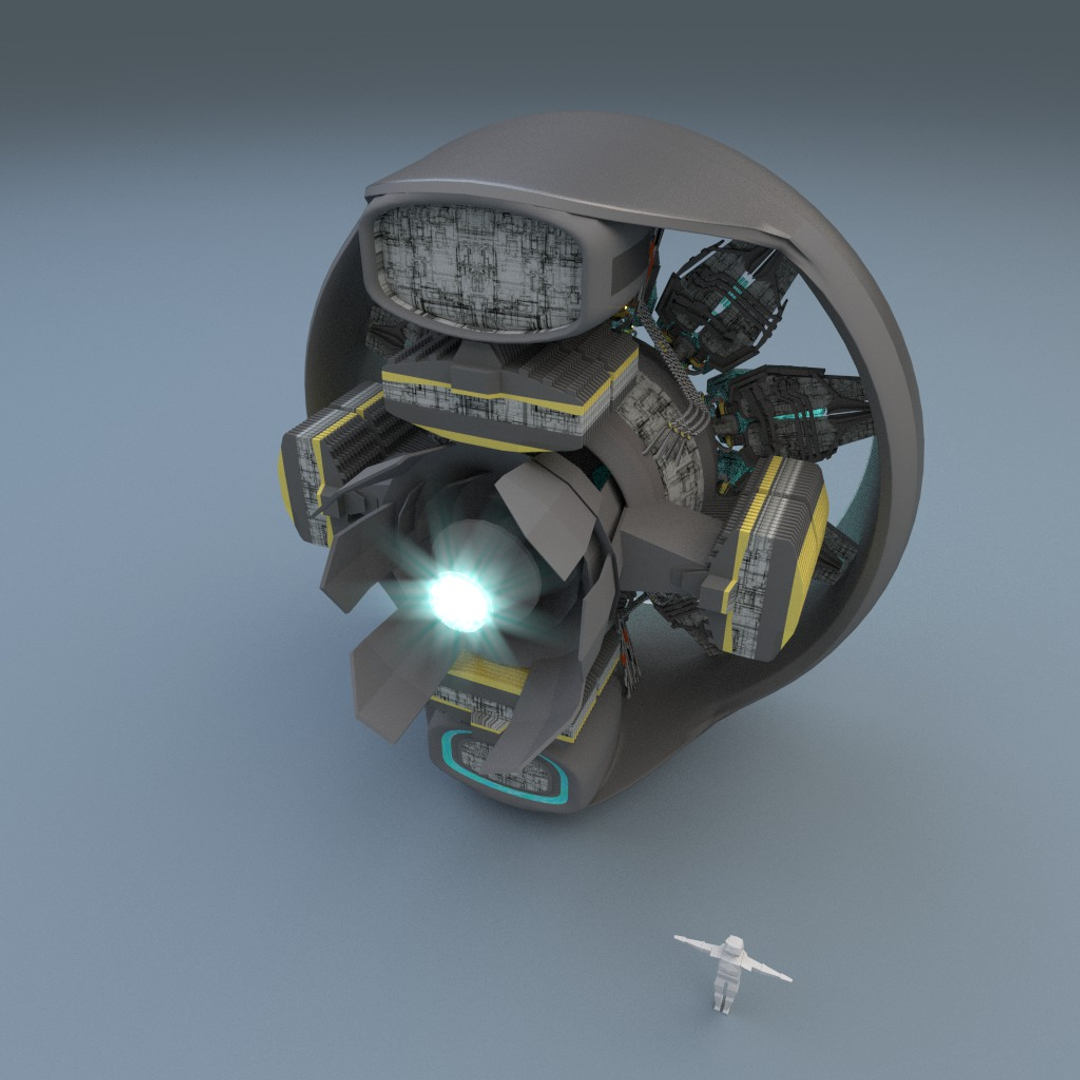 3d drive warp spaceship model