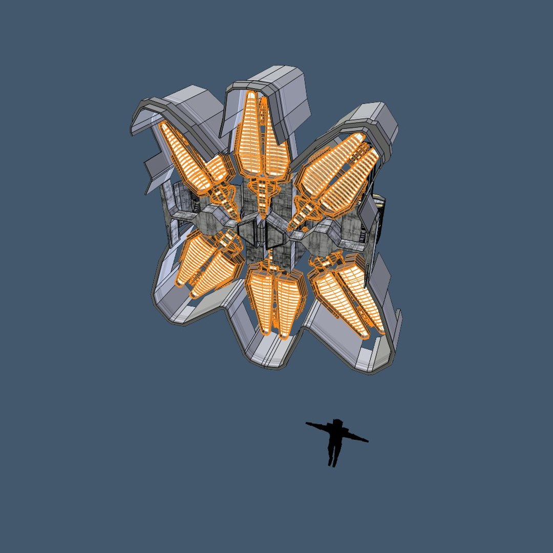 3d Drive Warp Spaceship Model