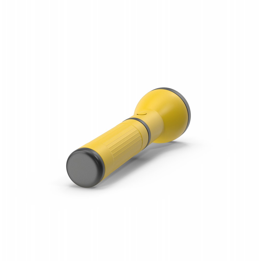 3D Yellow Flashlight model - TurboSquid 2089165