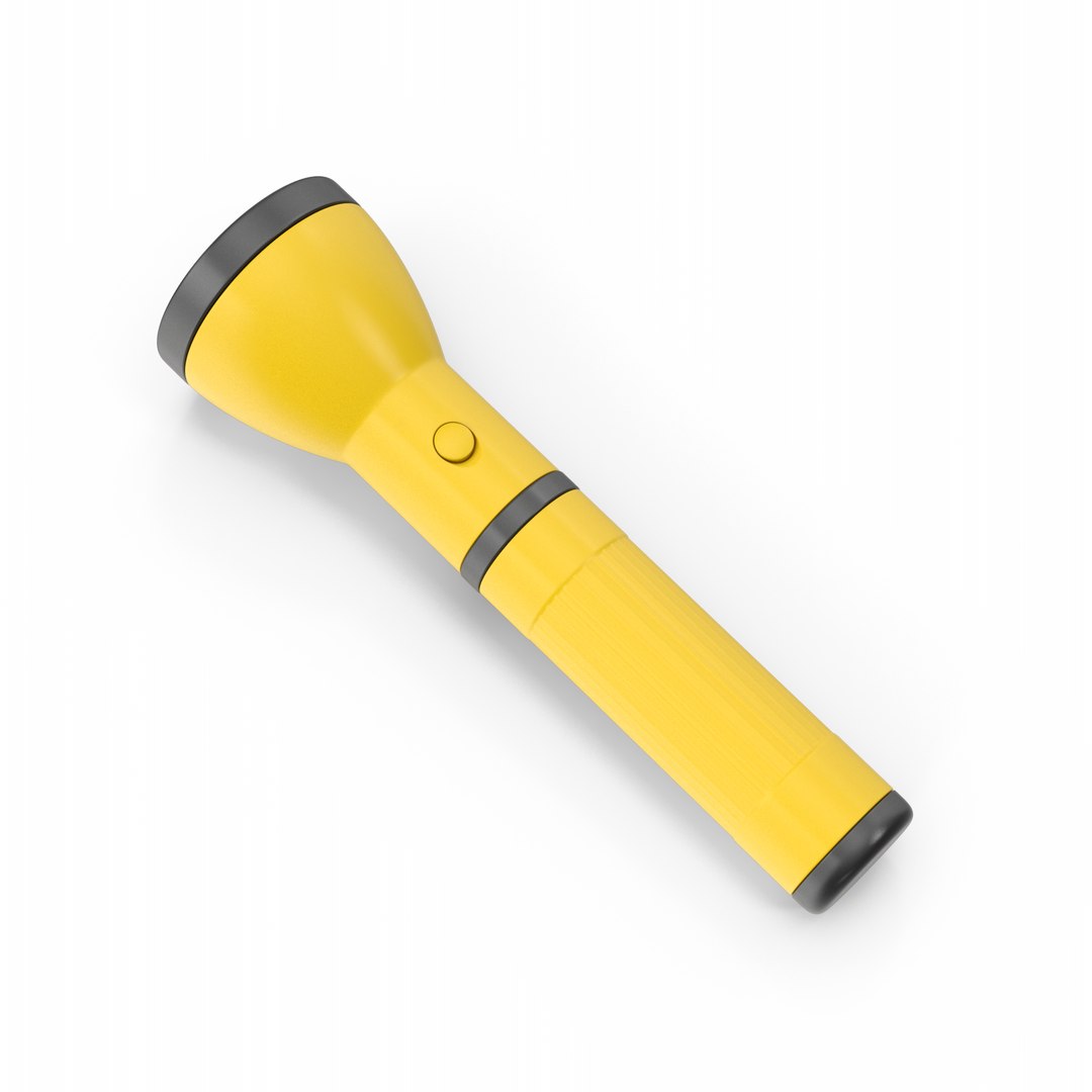 3D Yellow Flashlight model - TurboSquid 2089165