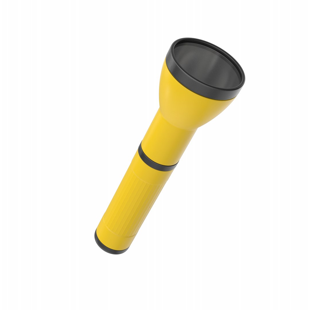 3D Yellow Flashlight model - TurboSquid 2089165