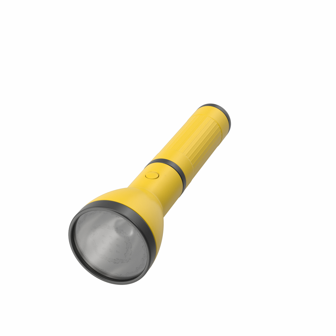 3D Yellow Flashlight model - TurboSquid 2089165
