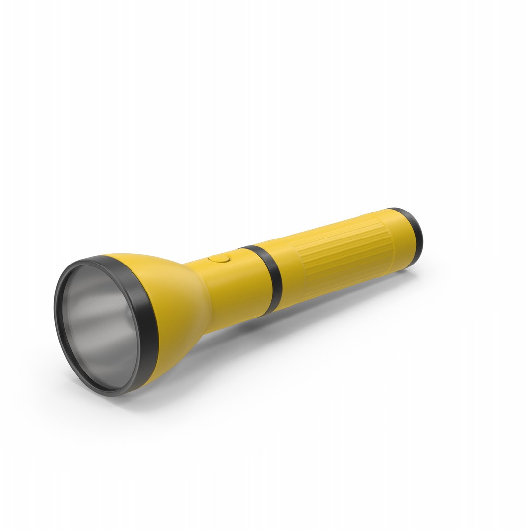 3D Yellow Flashlight model - TurboSquid 2089165