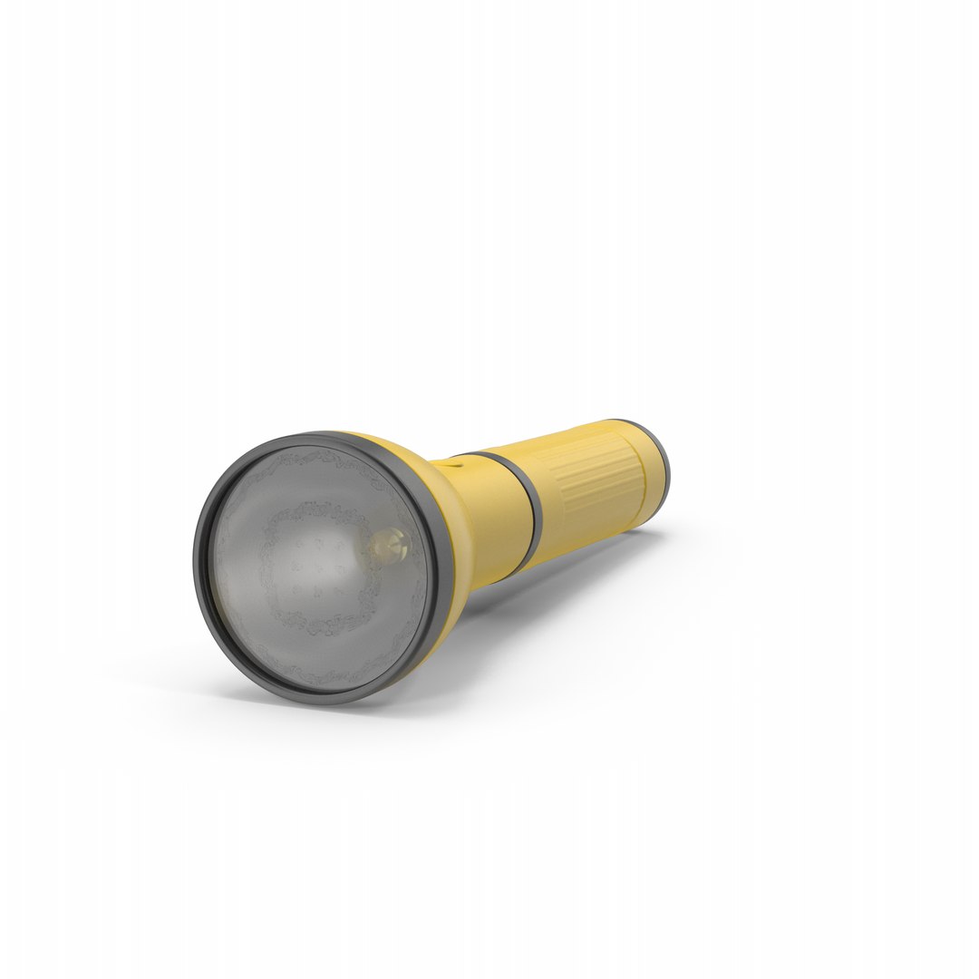 3D Yellow Flashlight model - TurboSquid 2089165