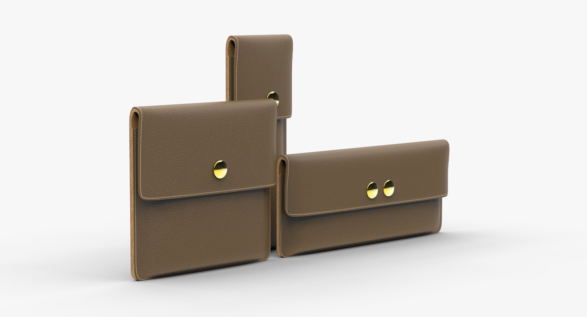 3 Leather Pouch Cases 3D Model - TurboSquid 1348048