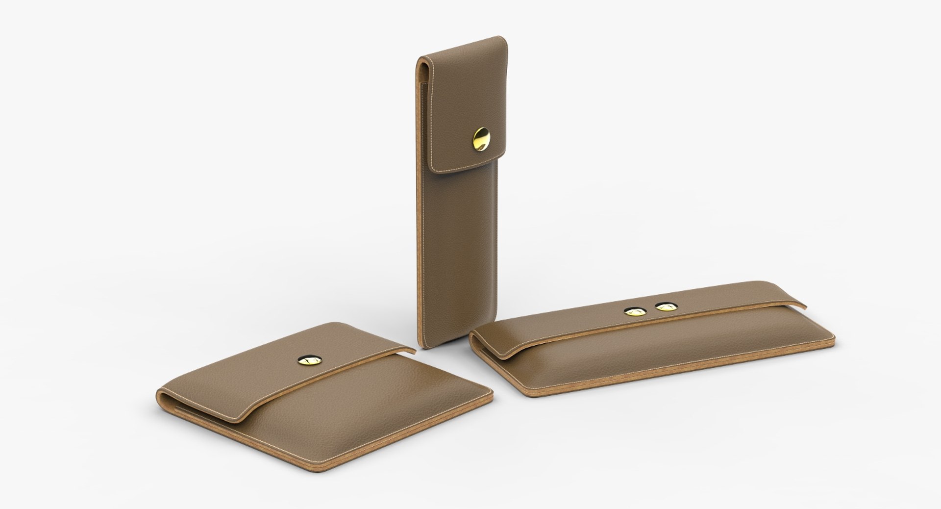 3 Leather Pouch Cases 3D Model - TurboSquid 1348048