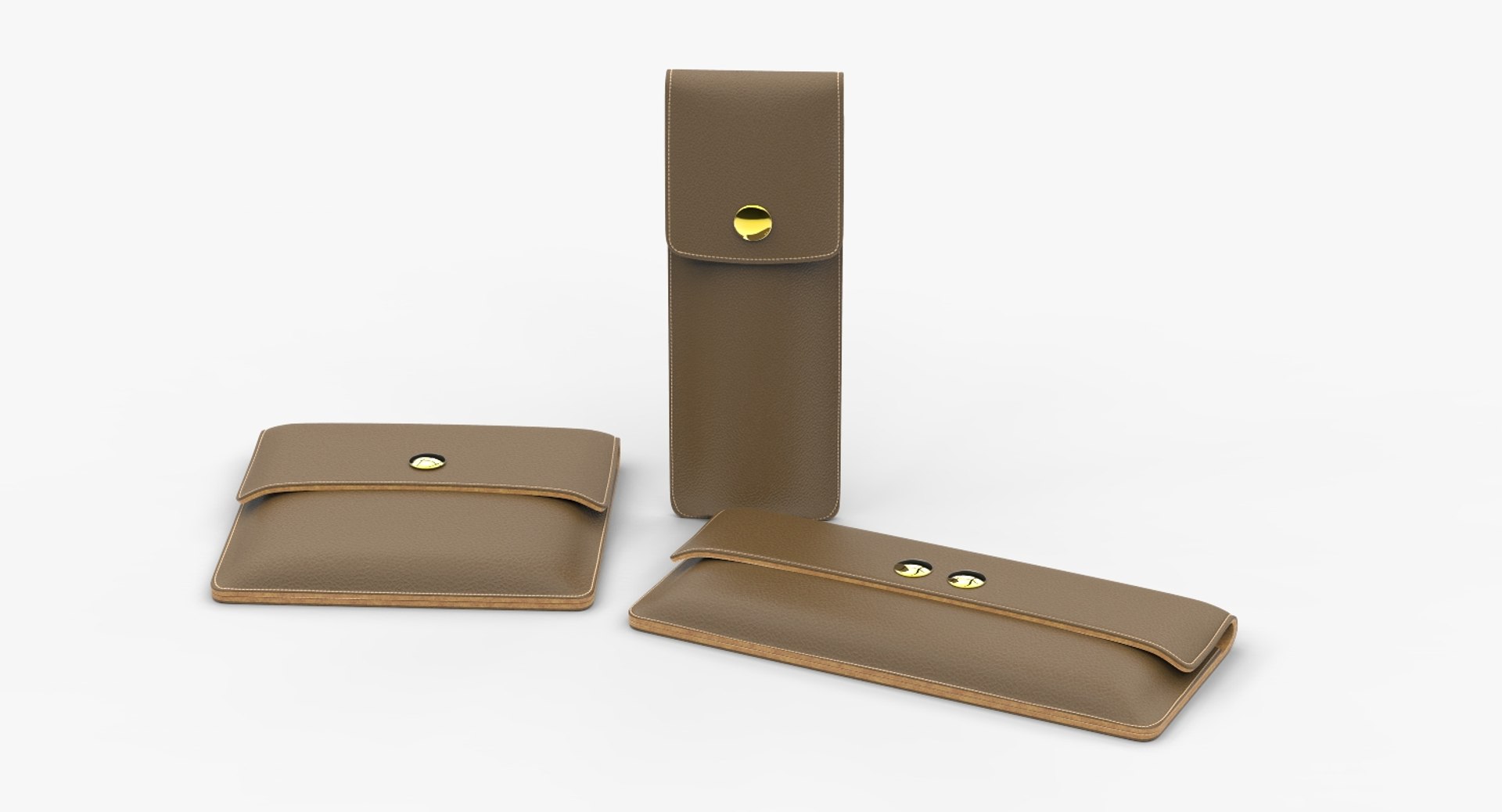 3 Leather Pouch Cases 3D Model - TurboSquid 1348048
