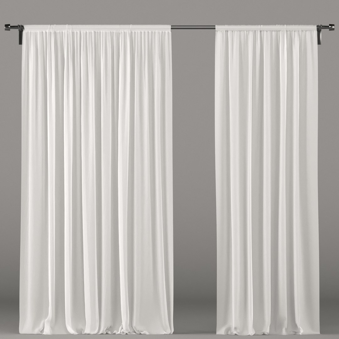 White Tulle 3D Model - TurboSquid 1371612