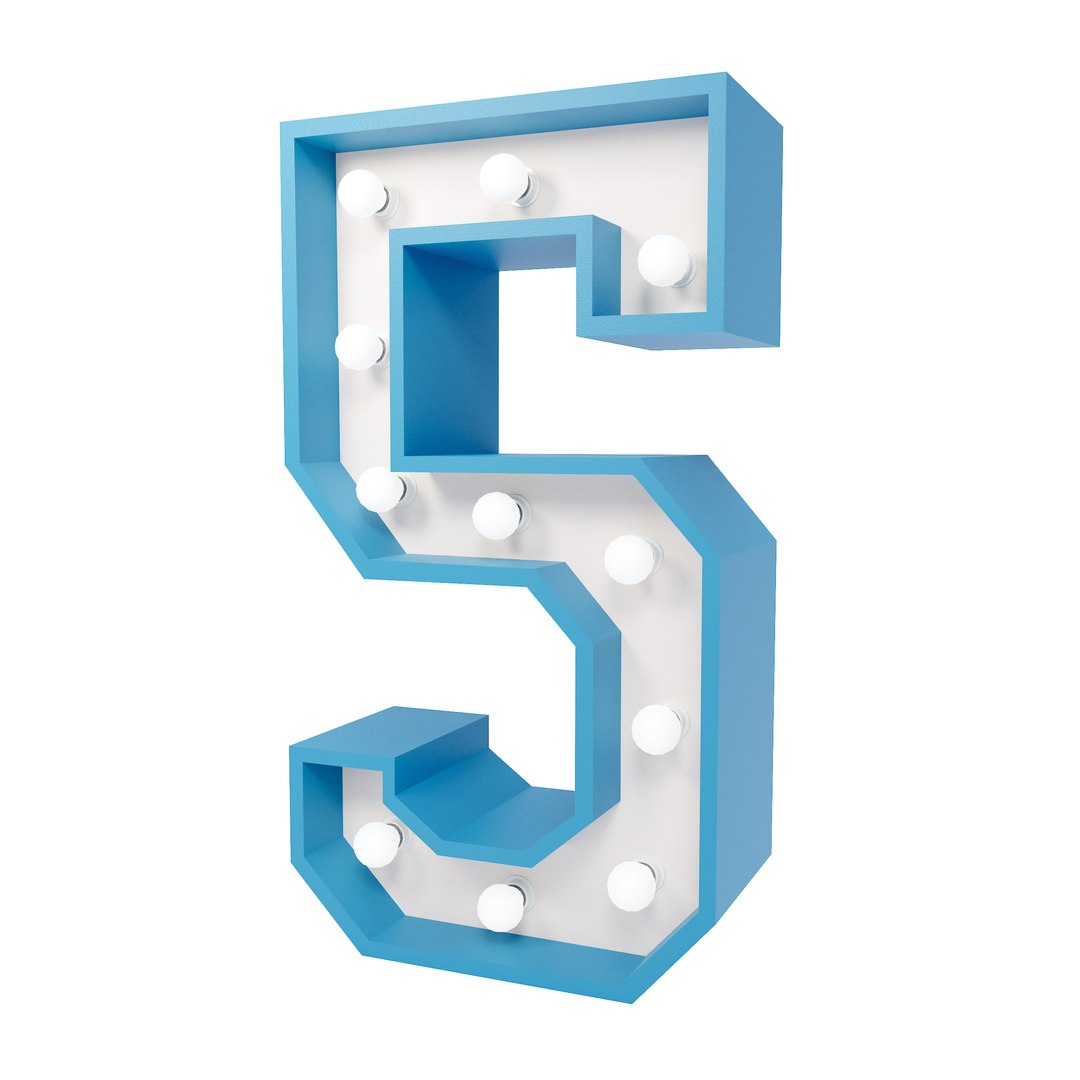 Marquee Number Five Led Glow Sign 3dmodel 3D - TurboSquid 1973221