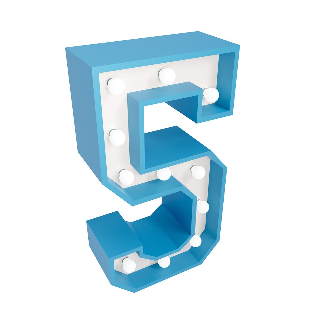 Marquee Number Five Led Glow Sign 3dmodel 3D - TurboSquid 1973221