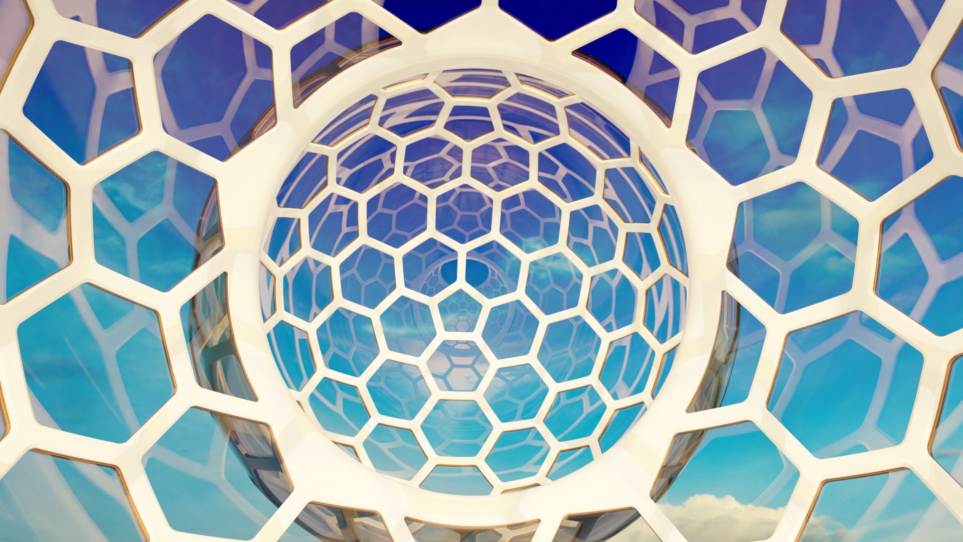 Fused Bubble Glass Dome With Hexagon Windows Model - TurboSquid 2253055