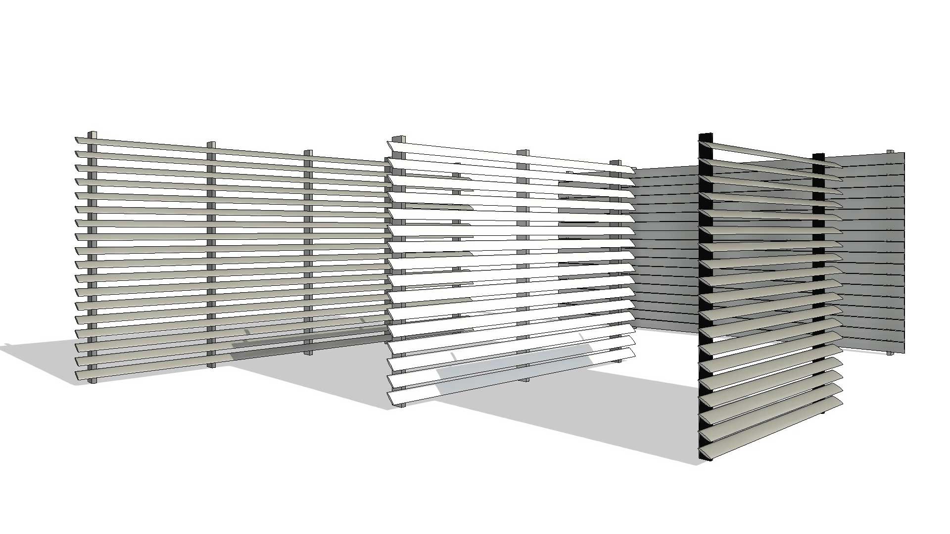 Exterior Aluminium Sun Screen Fixed Louvres 3D Model - TurboSquid 2051776