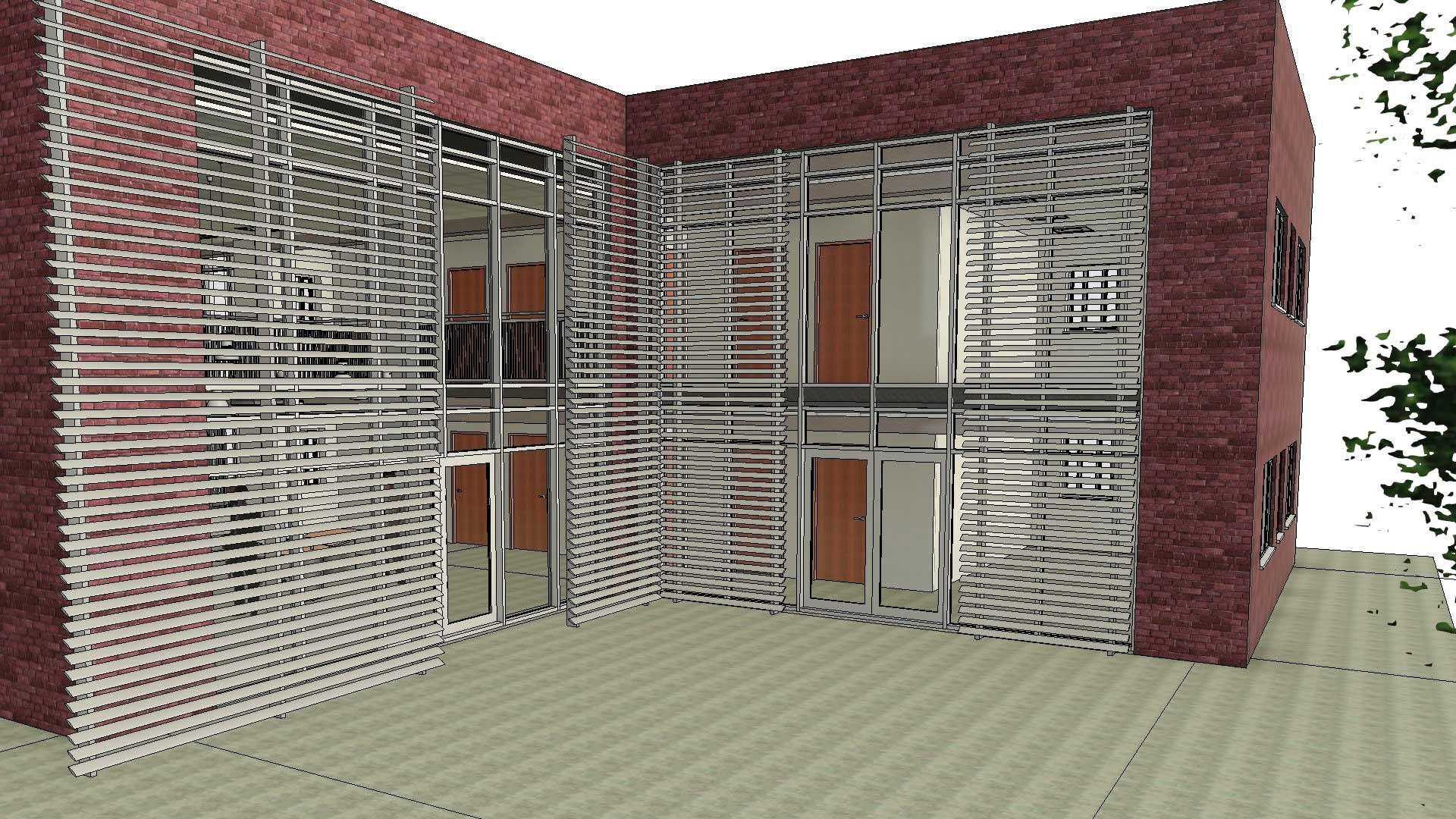 Exterior Aluminium Sun Screen Fixed Louvres 3D Model - TurboSquid 2051776