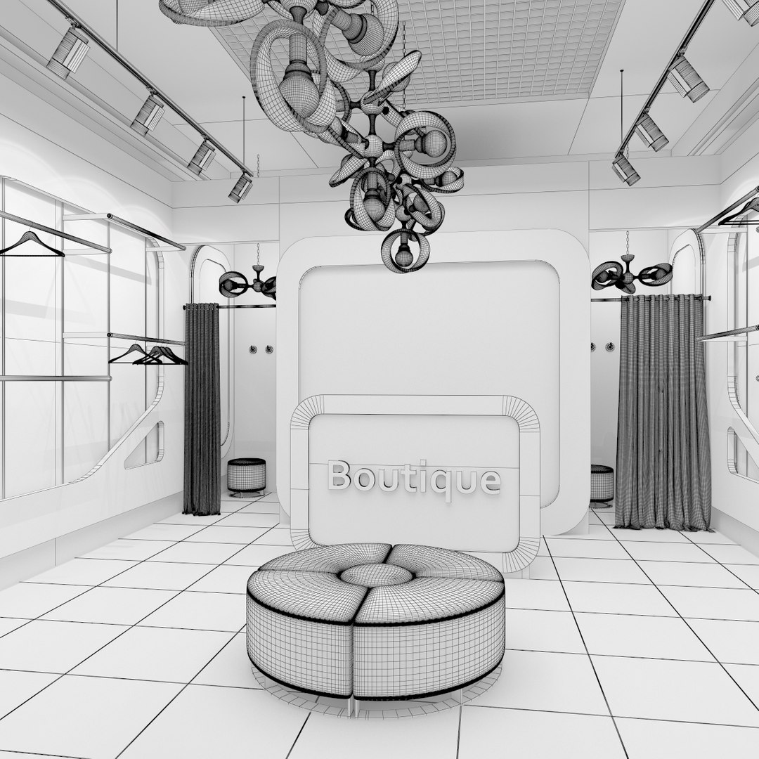 3d Model Scene Fashion Boutique