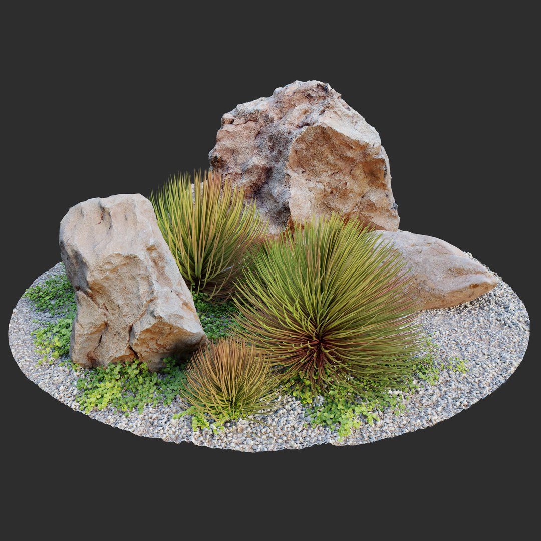 Rocks And Plants Model - TurboSquid 1958787