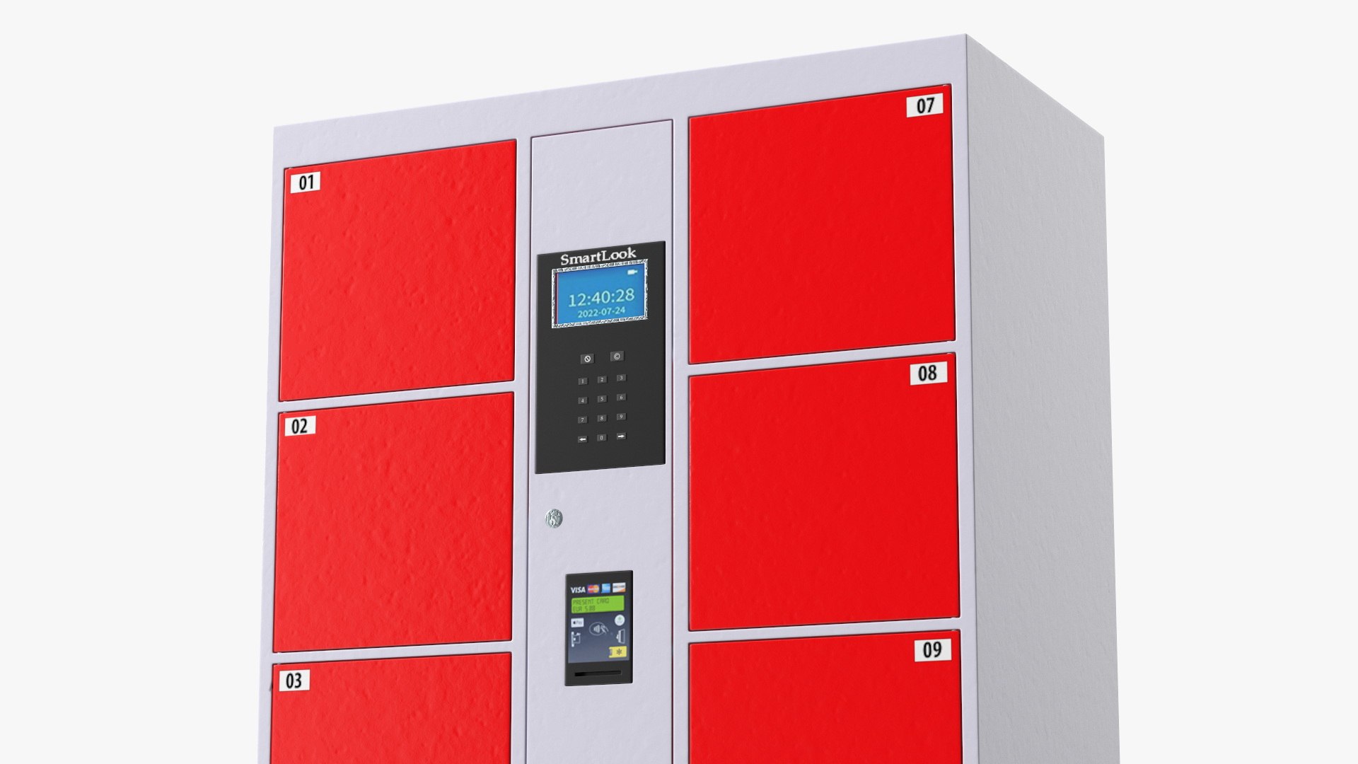 3D Automatic System Smart Locker Red Model - TurboSquid 2140470