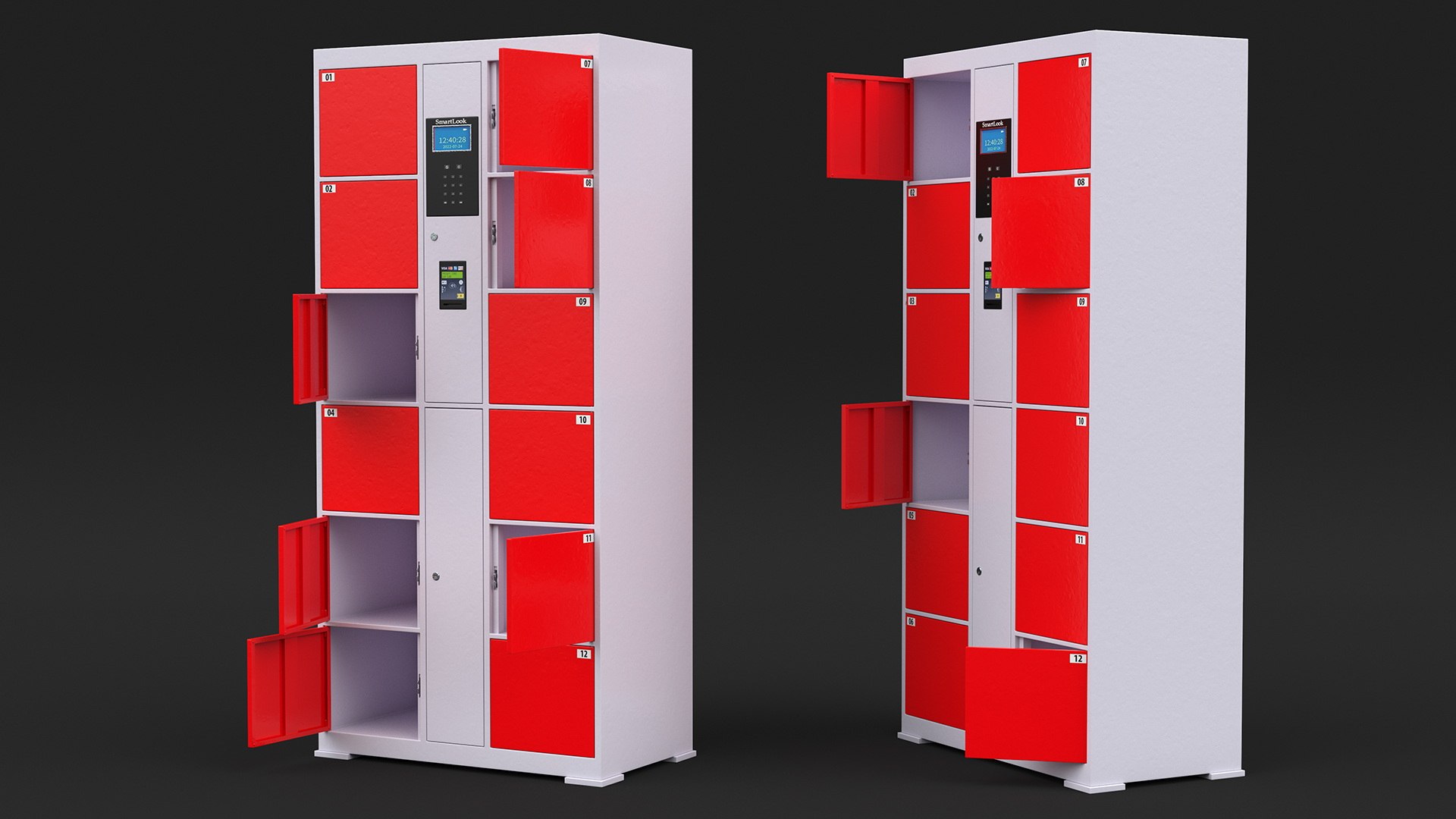 3D Automatic System Smart Locker Red Model - TurboSquid 2140470