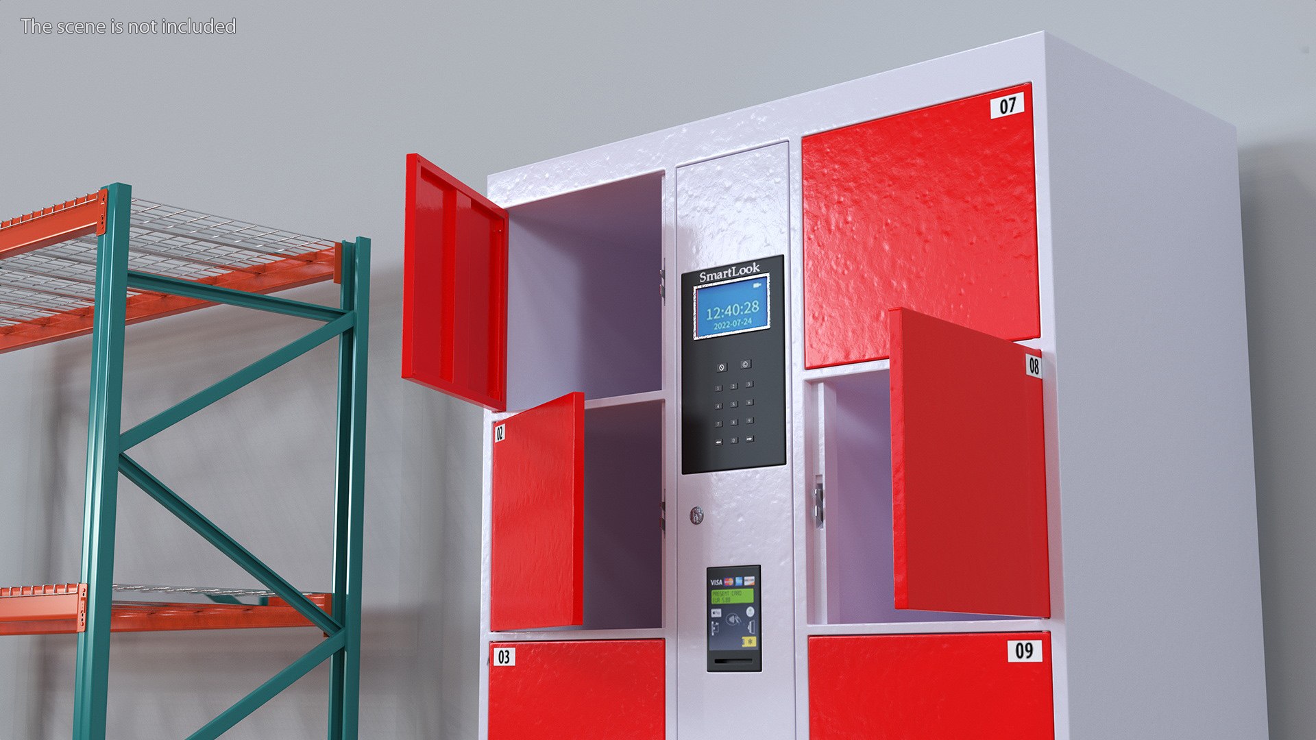 3D Automatic System Smart Locker Red Model - TurboSquid 2140470