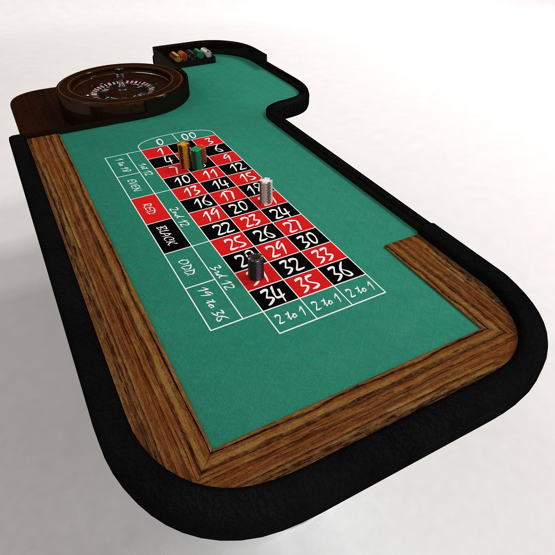 roulette wheel table 3d model
