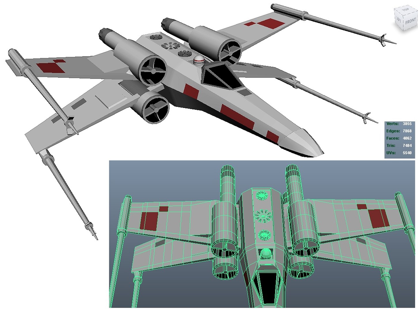 X-wing fighter space 3D model - TurboSquid 1259824