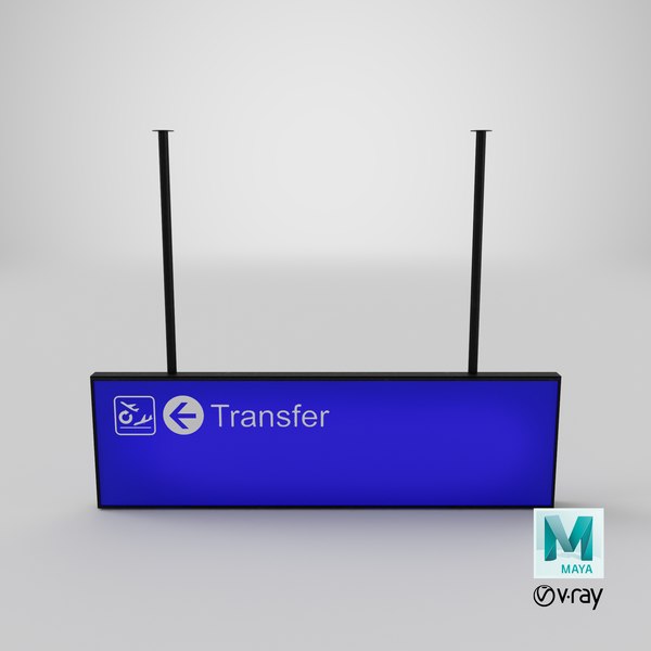 3D airport transfer sign model - TurboSquid 1274841