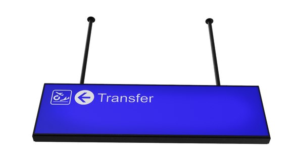3D airport transfer sign model - TurboSquid 1274841