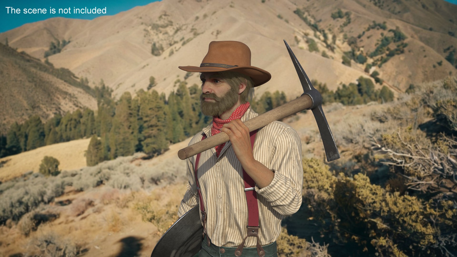 3D Model Gold Rush Prospector Standing - TurboSquid 2307249