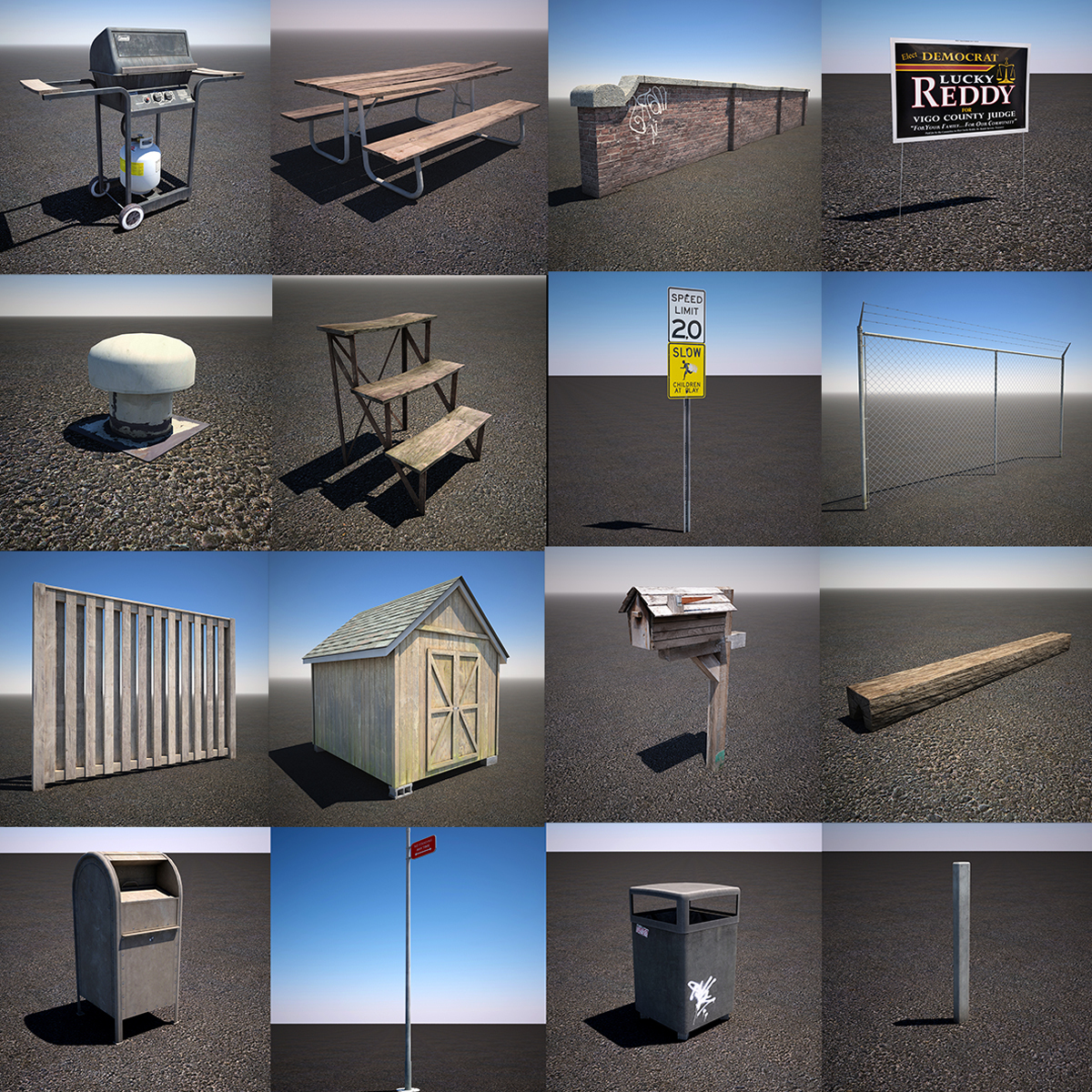 urban street props pack 3d max