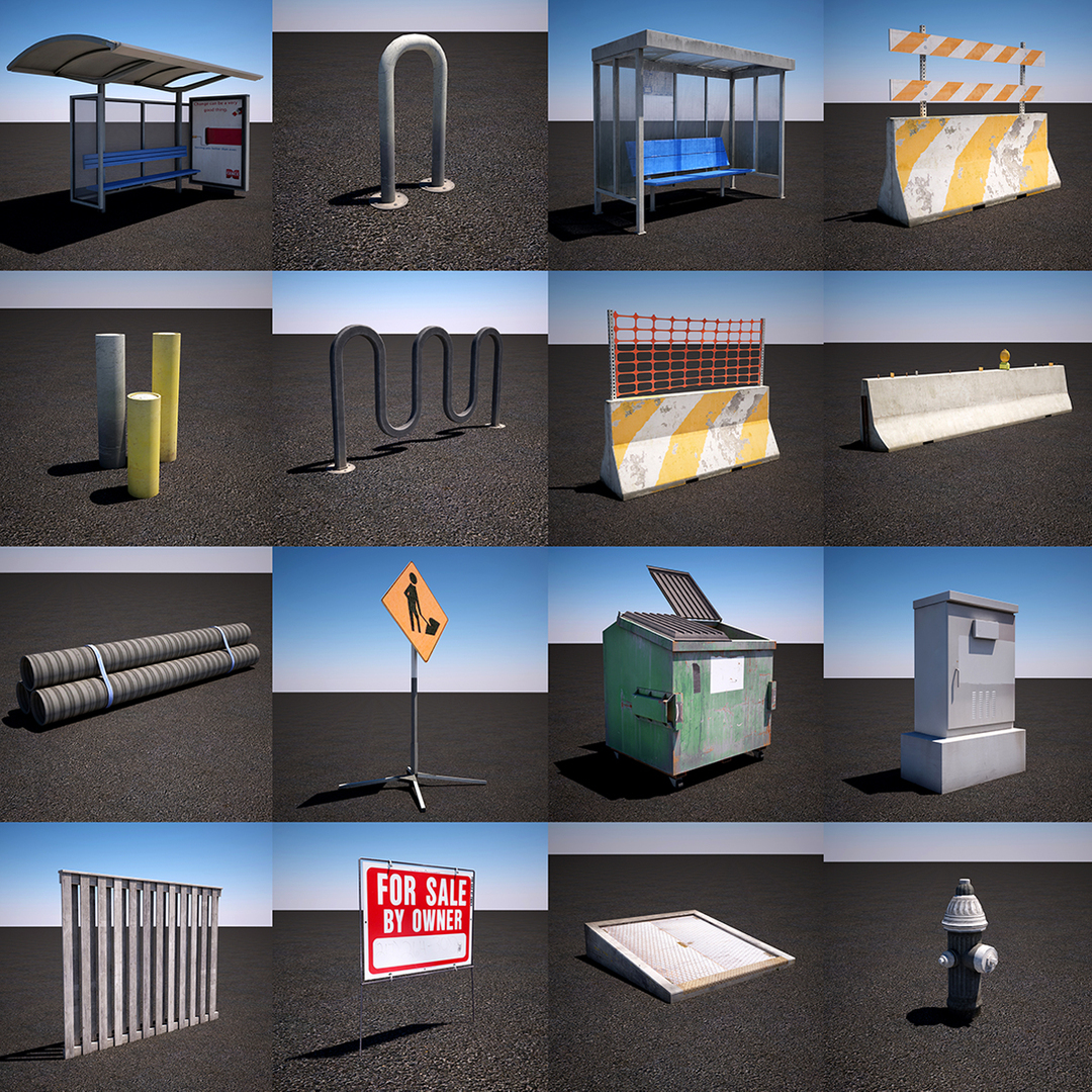 urban street props pack 3d max