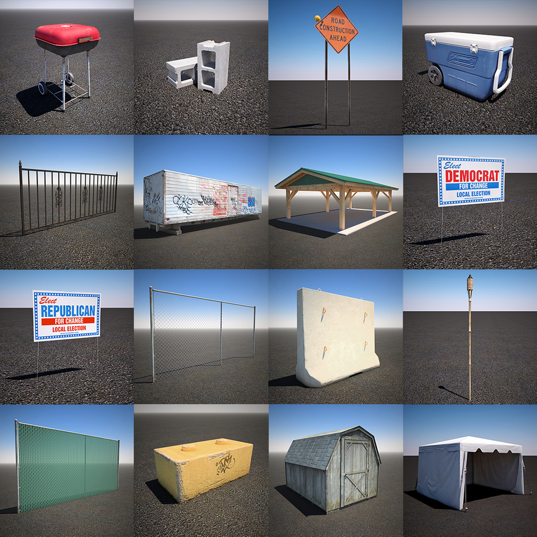 urban street props pack 3d max
