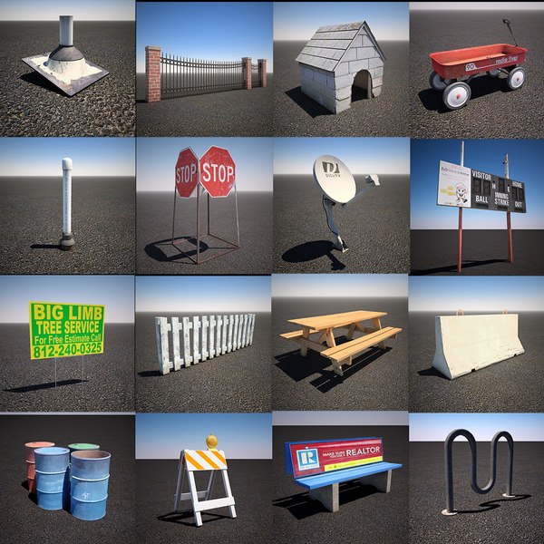 urban street props pack 3d max
