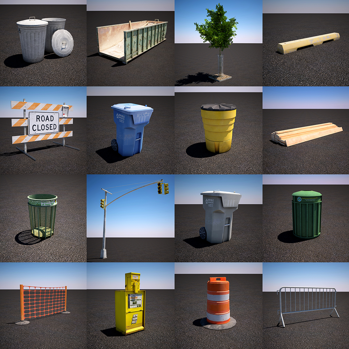 urban street props pack 3d max