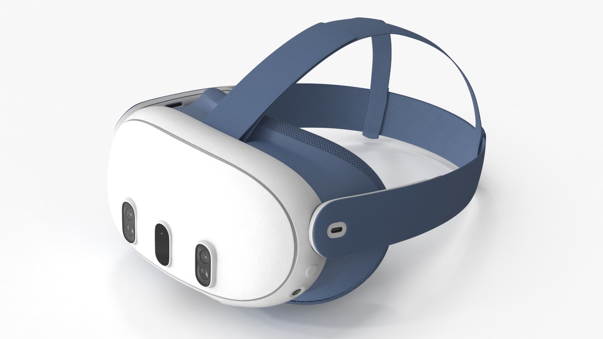 3D Head-Mounted VR Display And Input Devices Blue Strap - TurboSquid 2491855